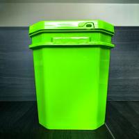 China Customized Logo 25 Litre Square Bucket With Lid Leakproof Stackable Metal Handle for sale
