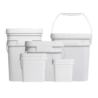 China 18 Liter Heavy Duty Square Plastic Buckets With Snap On Lids for sale