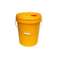 China Customizable Plastic Bucket Storage White Stackable Heat Transfer Printing Round Bucket With Snap On Lid for sale