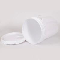 China 1.5 Pounds Round Large Plastic Storage Bucket With Sustainable White Snap On Lid for sale
