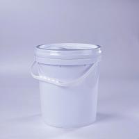 China Large White Round Plastic Pail With Lid And Handle Indoor And Outdoor for sale