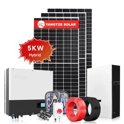 China Rooftop 5kw Hybrid Inverter Kit  Photovoltaic System With Alimimium Alloy Mounting Bracket for sale