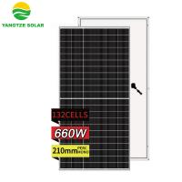China 660w 132cells Excellent Anti-PID Performance Tempered Glass Mono-facial Solar Panel Made In China for sale