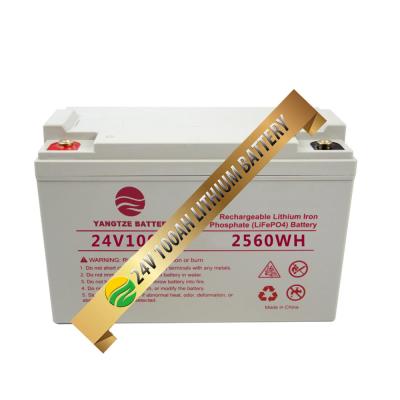 China Waterproof 24V 25.6V 100ah Lithium Ion Solar Battery 21.50kg for sale