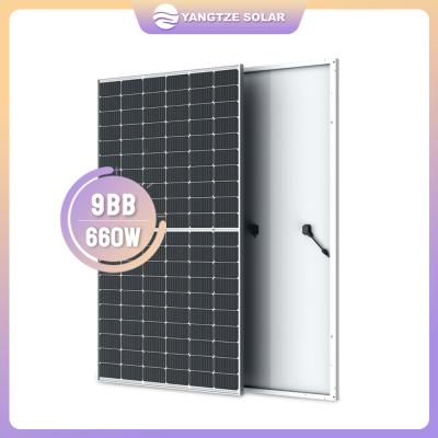 China 660w 132cells Excellent Anti-PID Performance Tempered Glass Mono-facial Solar Panel Made In China for sale