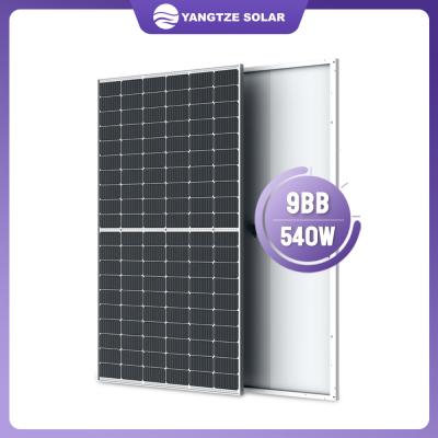 China 24v Mono Facial Solar Panel With Anodized Full Black Frame 540W  Coefficiency for sale