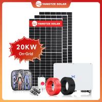 China Monofacial Bifacial Tie On Grid Solar System Kit Panel Inverter 20kw for sale