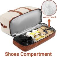 China 3 In 1 Large Capacity Canvas Leather Weekender Bag Multifunctional Design OEM ODM for sale