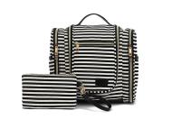 China Durable Dirtproof Waterproof Luggage Bags Canvas PU Leather Straps Smooth Zipper for sale