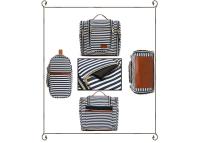 China Durable Dirtproof Waterproof Luggage Bags Canvas PU Leather Straps Smooth Zipper for sale