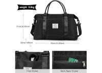 China Hot Sale Waterproof Travel Bag Large Capacity Black Gym Shoulder Bag Ladies Weekend Travel Bag for sale