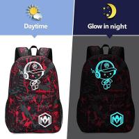 China Galaxy Luminous Safety Classic Cartoon Canvas School Backpack Shoulder Laptop Bag for sale