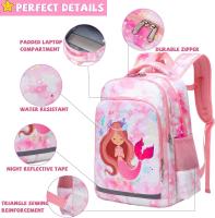 China Polyester Kids School Backpack Mermaid School Bag Three Pieces Set for sale