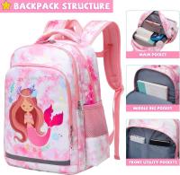 China Polyester Kids School Backpack Mermaid School Bag Three Pieces Set for sale