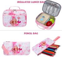 China Polyester Kids School Backpack Mermaid School Bag Three Pieces Set for sale