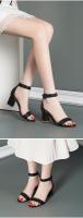 China Summer High Heels Women'S Shoes Open Toe Suede Sexy Word Buckle Women Ankle Strap Sandals for sale