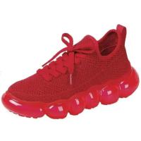 China Round Toe Stretch Athletic Shoes Transparent Sole Casual Shoes Lace-Up Sneakers Shoes for sale