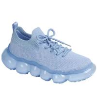China Round Toe Stretch Athletic Shoes Transparent Sole Casual Shoes Lace-Up Sneakers Shoes for sale