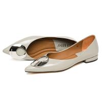 China Daily Used Woman Casual Flat Shoe Spring Flat Pointed Toe Ladies Shoes for sale