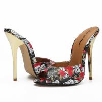 China 2023 Spring Summer Collections Round Toe Spike Heel Metallic PU Laser Women High Helels for sale