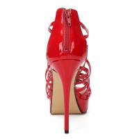 China Gothic Catwalk 13.5cm Gladiator Thin Heels Platform Sexy Fetish Models Peep Toe Women Heeled Shoes for sale