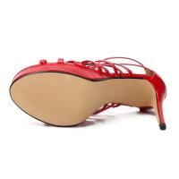 China Gothic Catwalk 13.5cm Gladiator Thin Heels Platform Sexy Fetish Models Peep Toe Women Heeled Shoes for sale