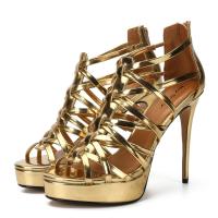 China Ultra-high Stiletto Waterproof Platform Sexy Cross Straps Nightclub Women's High Sandals for sale