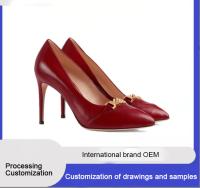 China New Fashion China manufacturer Pointed Toe Real Leather High Heels Female Shoes for sale