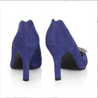 China China Wholesale Women Shoes With Diamond Buckle High Quality Footwear Suede Thin High Heel Pumps for sale