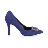 China China Wholesale Women Shoes With Diamond Buckle High Quality Footwear Suede Thin High Heel Pumps for sale