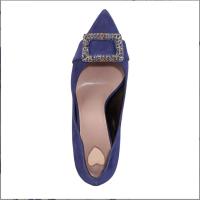 China China Wholesale Women Shoes With Diamond Buckle High Quality Footwear Suede Thin High Heel Pumps for sale