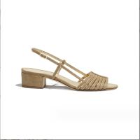 China Women Casual Heeled Shoes New Style Solid Color Designer Genuine Leather Sandals for sale