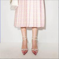 China Women Heeled Shoes Factory Slingback Luxury Elegant Transparent Fashion Pearl High Heels for sale
