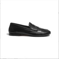 China Women Shoes British Casual Leather Business Formal Shoes Comfortable Black Slip On Loafers for sale