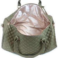 China High-quality Customized Hand-made Quilted Duffel Bag Leather Overnight Bag Weekender Travel Bag for sale