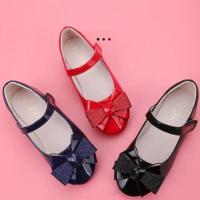 China Ballerina Student Knot Soft Round Toe Bow Dressy Solid Toddler Spring Summer Princess Shoes for Girls for sale