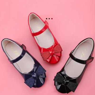 China Ballerina Student Knot Soft Round Toe Bow Dressy Solid Toddler Spring Summer Princess Shoes for Girls for sale
