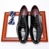 China Genuine Leather British Lace Up Men'S Formal Dress Shoes Oxford No-Slip Business Shoes for sale