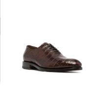 China Genuine Leather Men Shoes Short-snout Crocodile Leather Classic Oxford Formal Sapatos for sale
