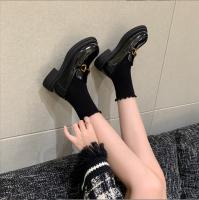 China Women Thick Soled British Small Leather Shoes Flat Shoes Casual Shoes for sale
