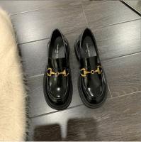 China Women Thick Soled British Small Leather Shoes Flat Shoes Casual Shoes for sale