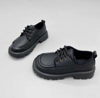 China Genuine Leather Girls School Shoes Rubber Sole Artificial Short Plush Inner for sale