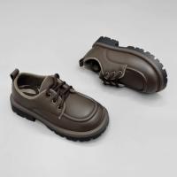 China Genuine Leather Girls School Shoes Rubber Sole Artificial Short Plush Inner for sale