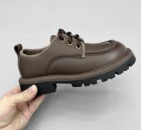 China Genuine Leather Girls School Shoes Rubber Sole Artificial Short Plush Inner for sale