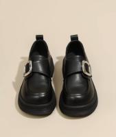 China Middle heel Girl School Mary Jane Leather Shoes Two Layer Cowhide for sale