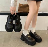 China Casual School Leather Shoes Thick Soled Uniform Leather Shoes For Girls for sale