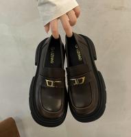 China Casual School Leather Shoes Thick Soled Uniform Leather Shoes For Girls for sale