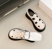 China Roman Style Kids School Shoes Pigskin Inner Rubber Sole Campus Sandals With Buckle for sale