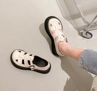 China Roman Style Kids School Shoes Pigskin Inner Rubber Sole Campus Sandals With Buckle for sale