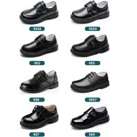 China TPR Outsole Pig Skin Kids Leather Shoes Buckle Strap Comfortable Dress Shoes Loafers for sale